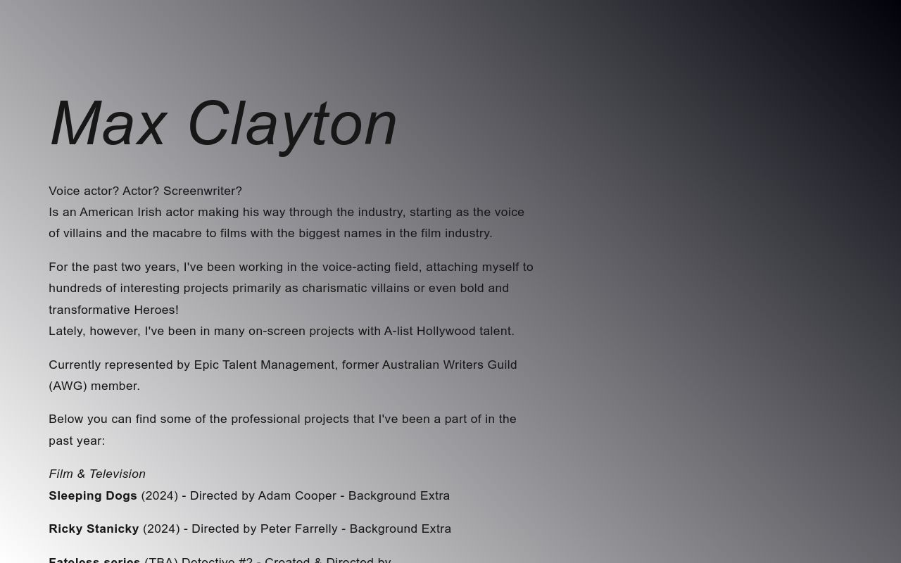 Max Clayton's Resúme